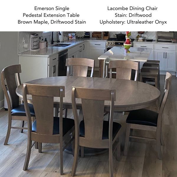 Emerson Pedestal Extension Dining Table | Solid Wood Amish Tables