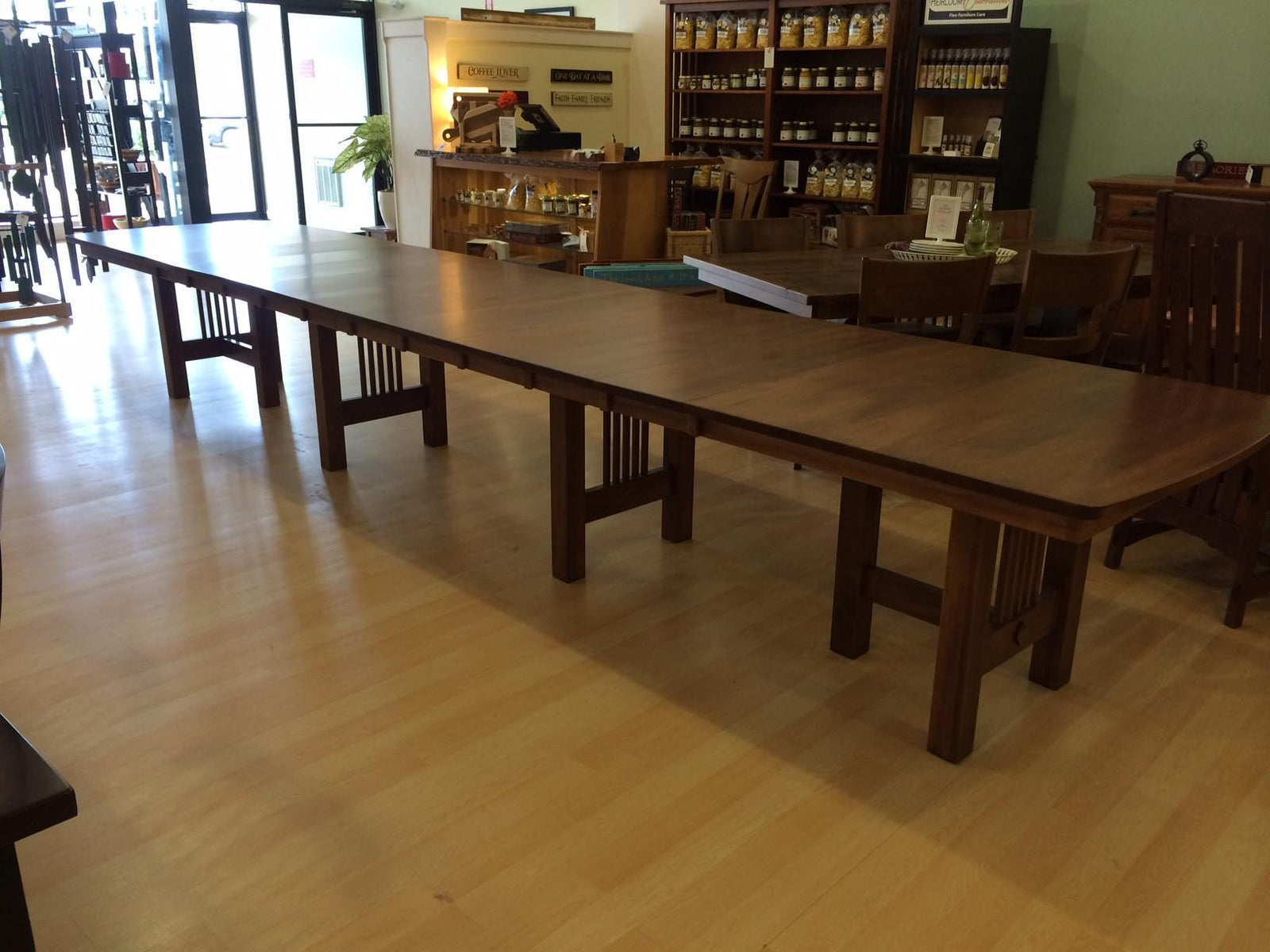 Hartford Trestle Extension Table, Amish Made Solid Wood Dining Table