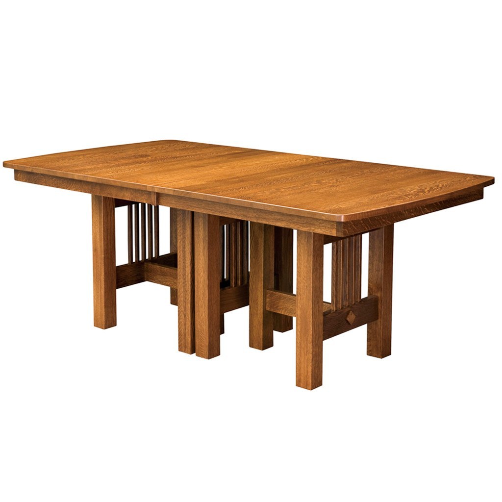 Hartford Trestle Extension Table, Amish Made Solid Wood Dining Table